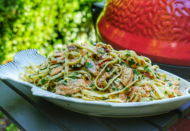 Riverence® Grilled Ruby Red Trout Carbonara | Heinen's Grocery Store