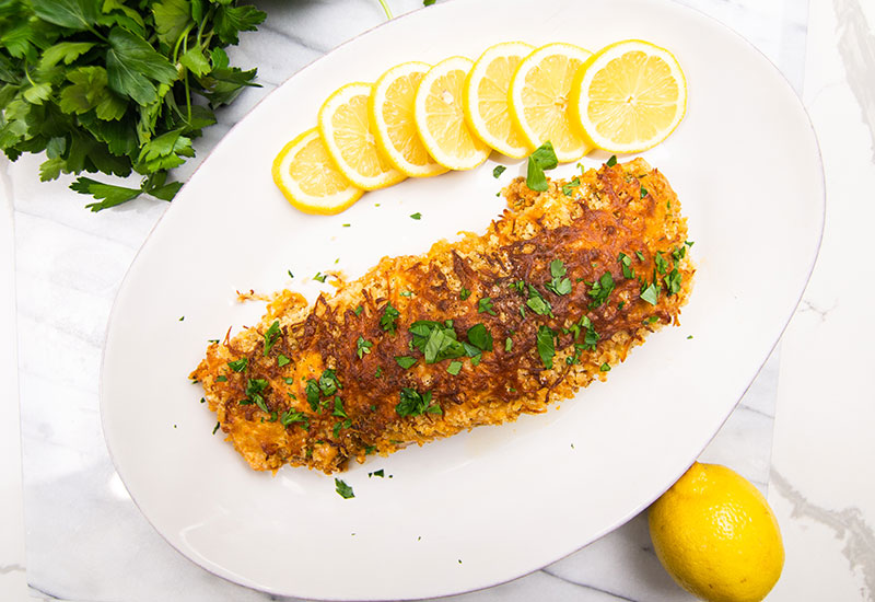 Cheesy Crusted Salmon Bake | Heinen's Grocery Store